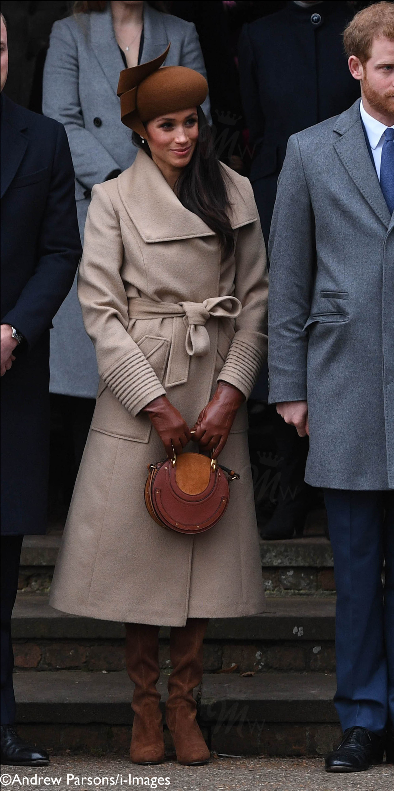 Meghan in Sentaler, Stuart Weitzman and Chloe for first Royal Christmas ...